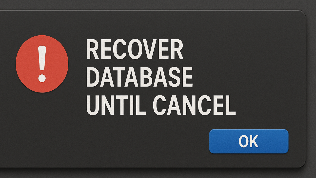 「RECOVER DATABASE UNTIL CANCEL」エラーの原因と対処法を徹底解説｜データ復旧 国内売上No.1【データ復旧.com】